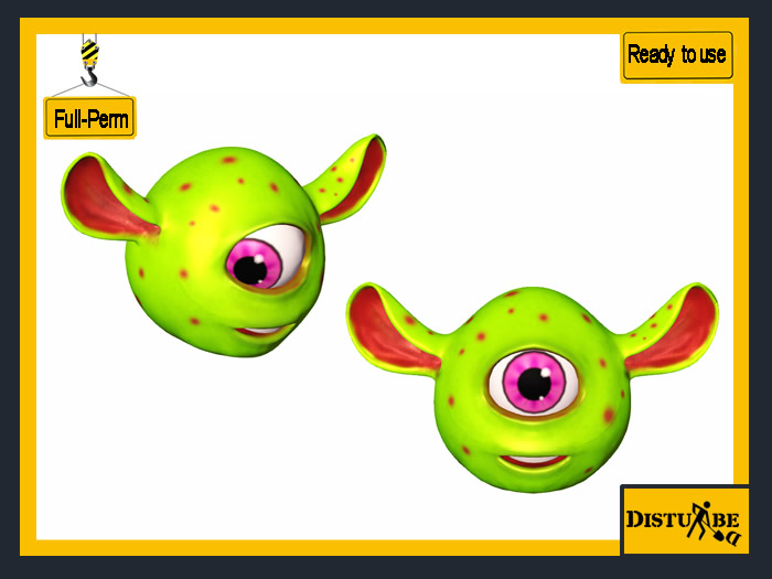 Second Life Marketplace - ::DisturbeD:: Halloween Kawaii Blinker Alien - FULL PERM MESH
